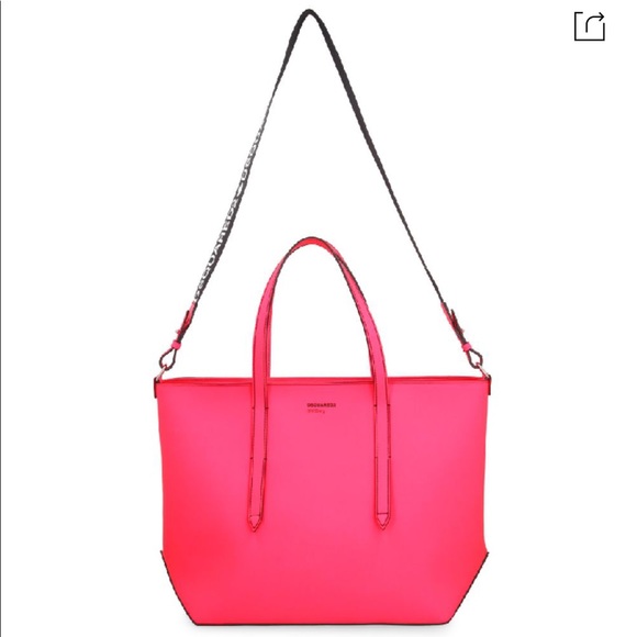 DSQUARED | Bags | Dsquared2 Large Leather Tote Fuchsia | Poshmark